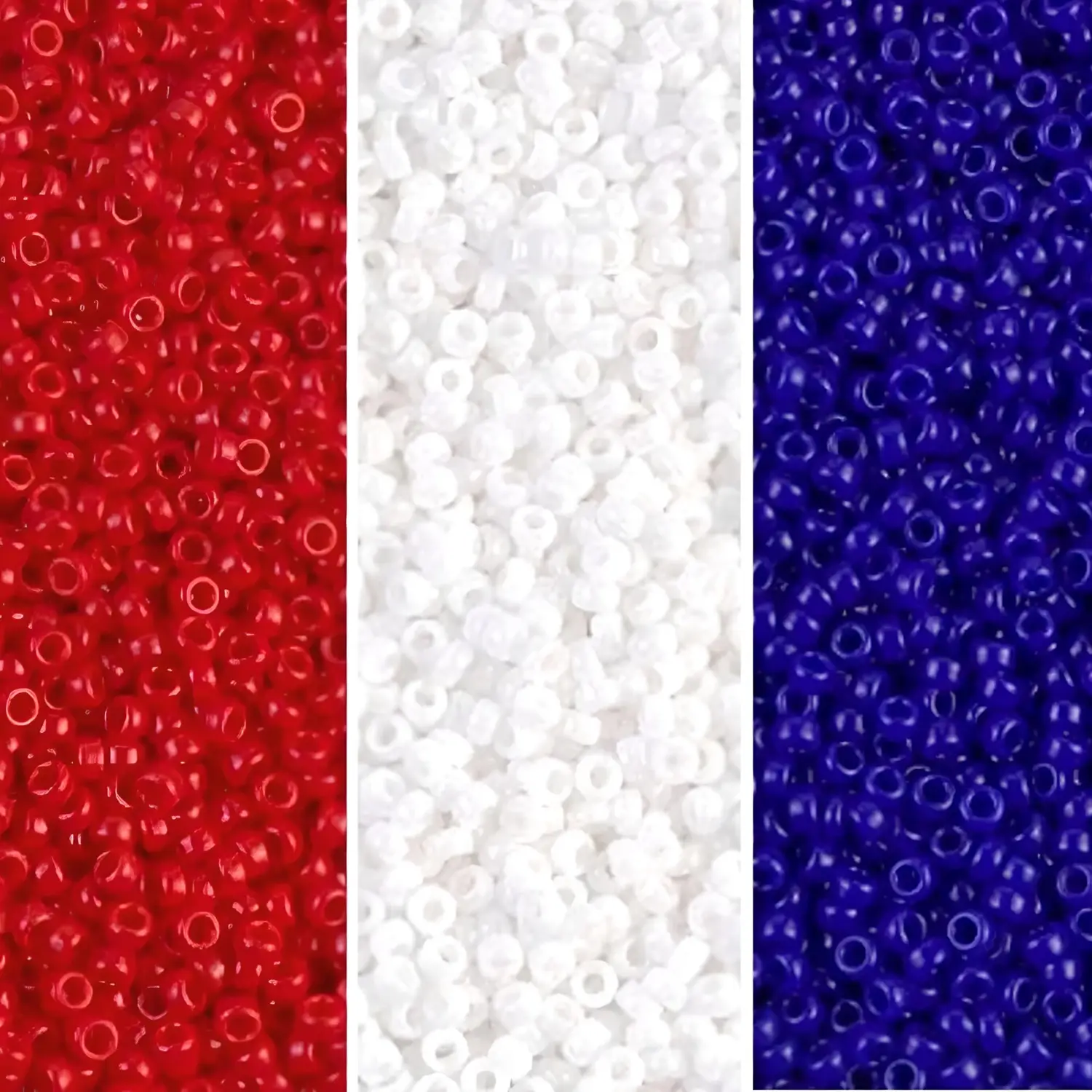 Set of 3 Colors, 24GM, Miyuki Round Seed Beads 15/0 Patriotic ...