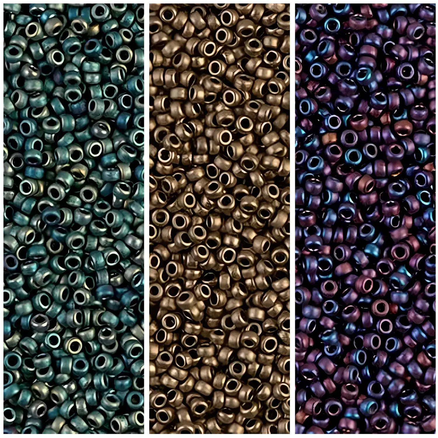 Miyuki seed beads size 15/0 matte metallics